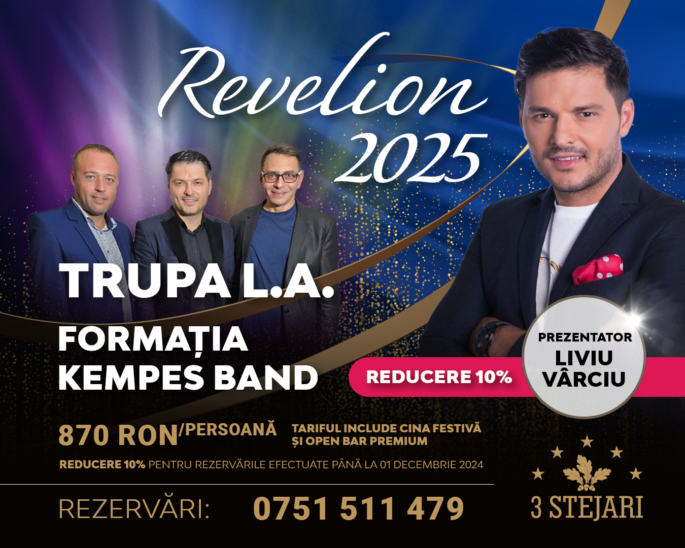 Petrecere Revelion 2025 Brasov - 3 Stejari Brașov