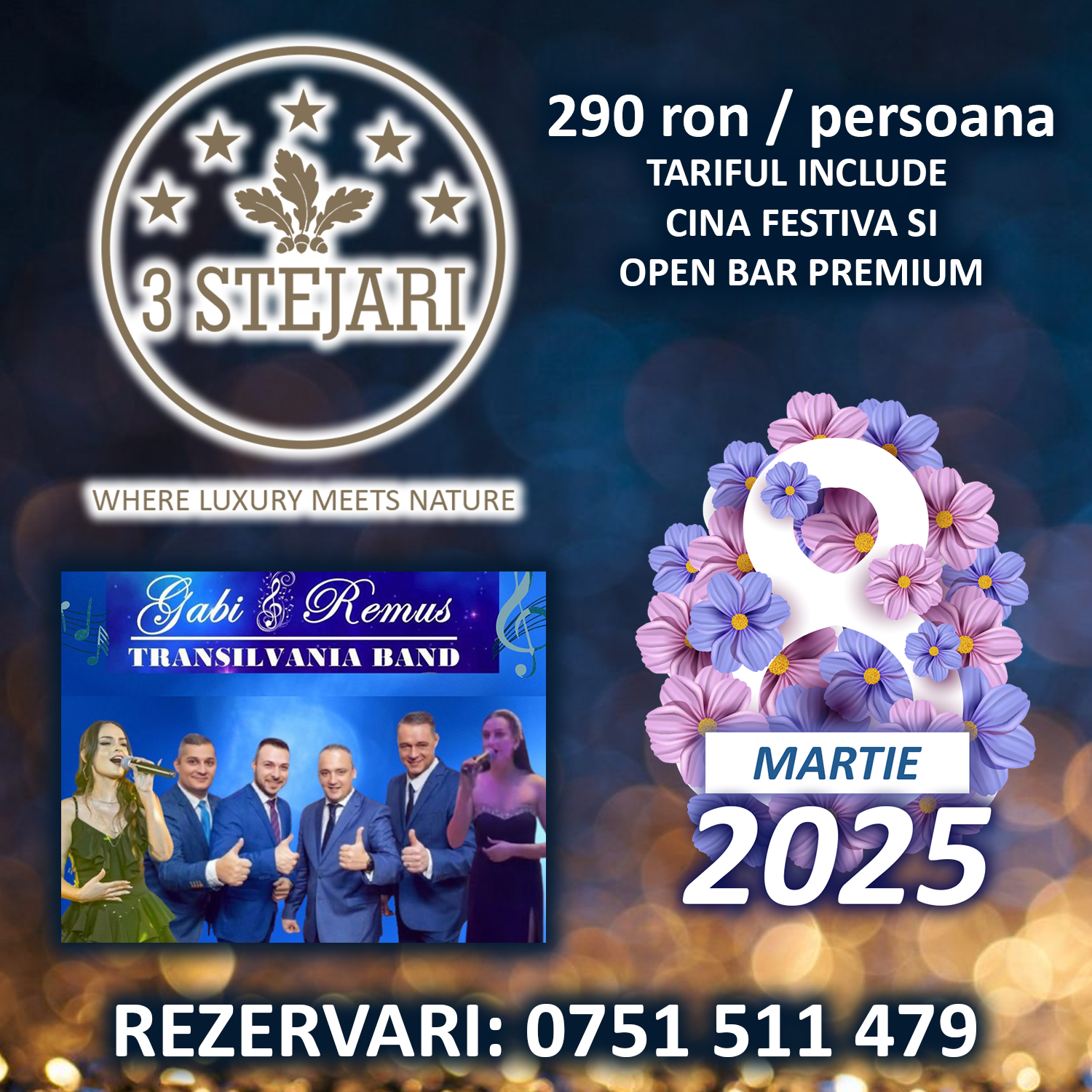 Petrecere 8 Martie 2025 la 3 Stejari Brasov